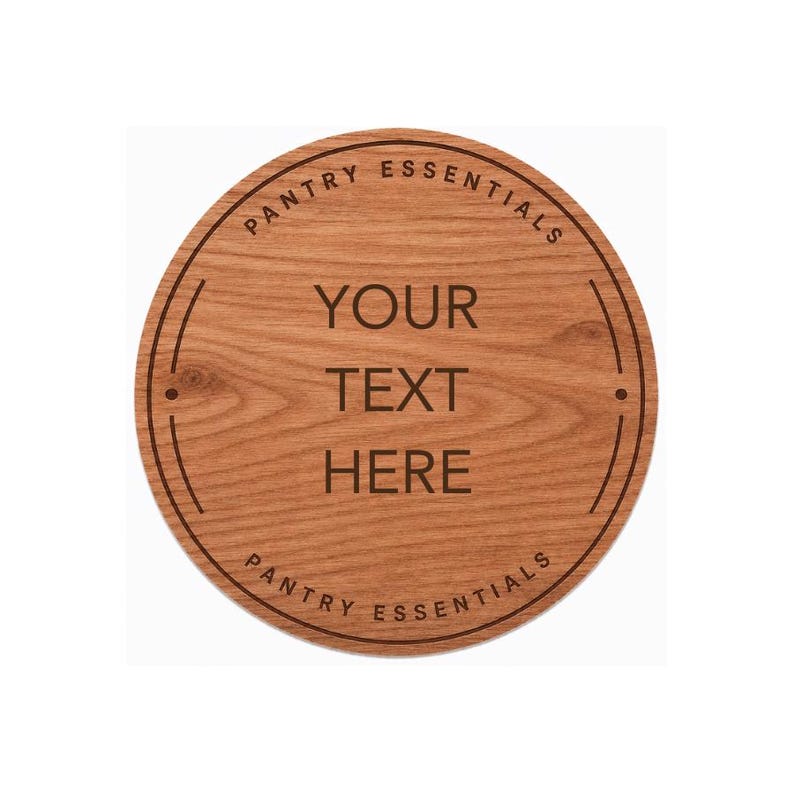 Wooden Style Round Pantry Labels | Herb Spice Jar Organization (instant ...