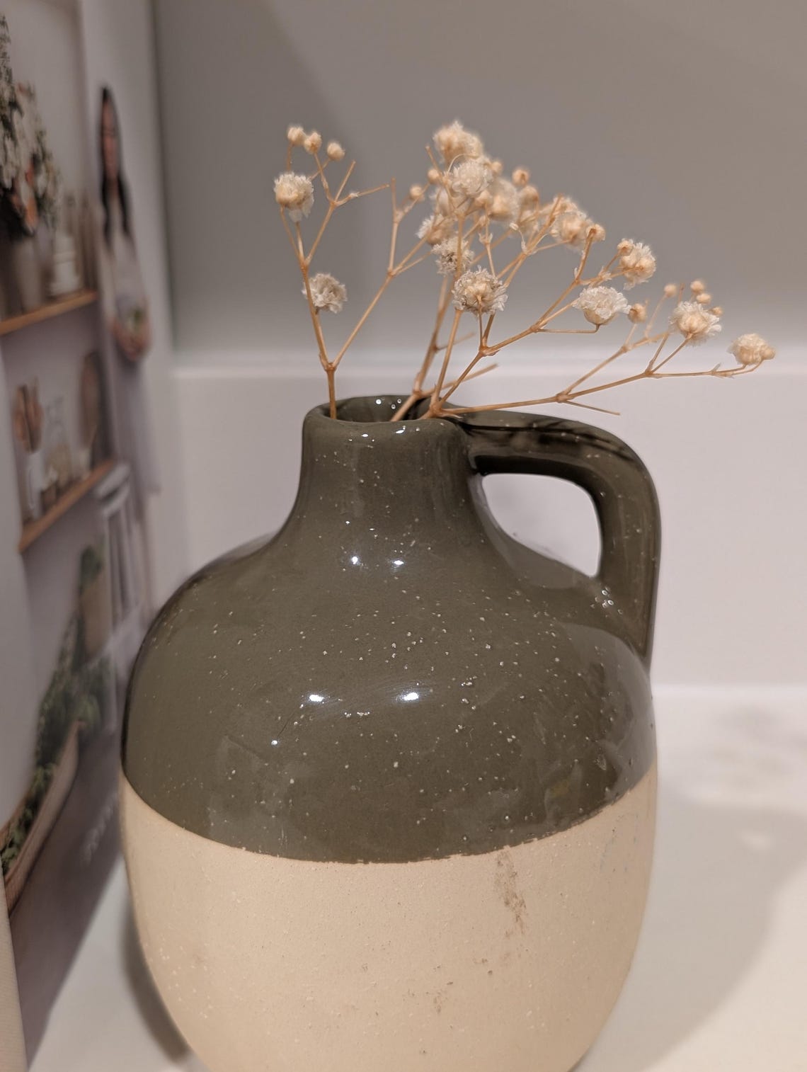 Vintage Stoneware Jug Vase | Rustic Pottery Bud Vase | Small Ceramic ...