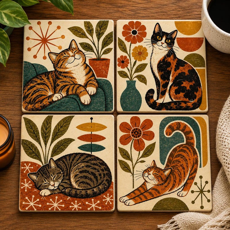 Ceramic Modern Coasters - Etsy