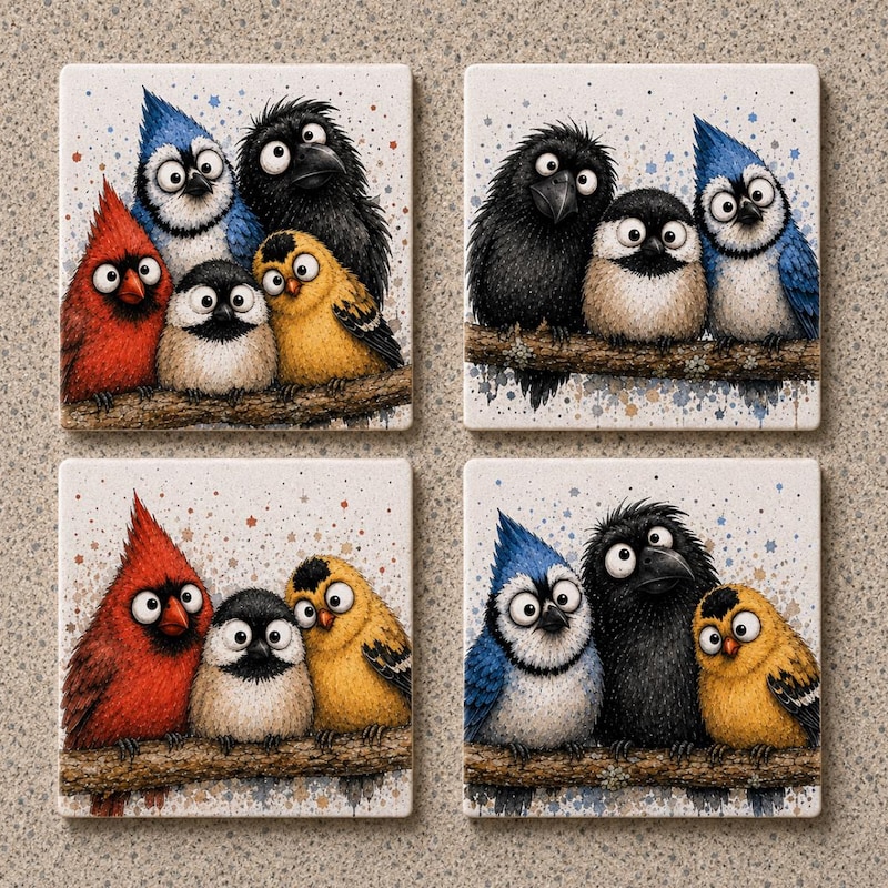Bird Ceramic Coasters - Etsy