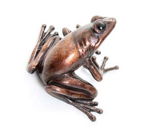 Limited Edition Bronze Tree Frog Looking Left | Etsy