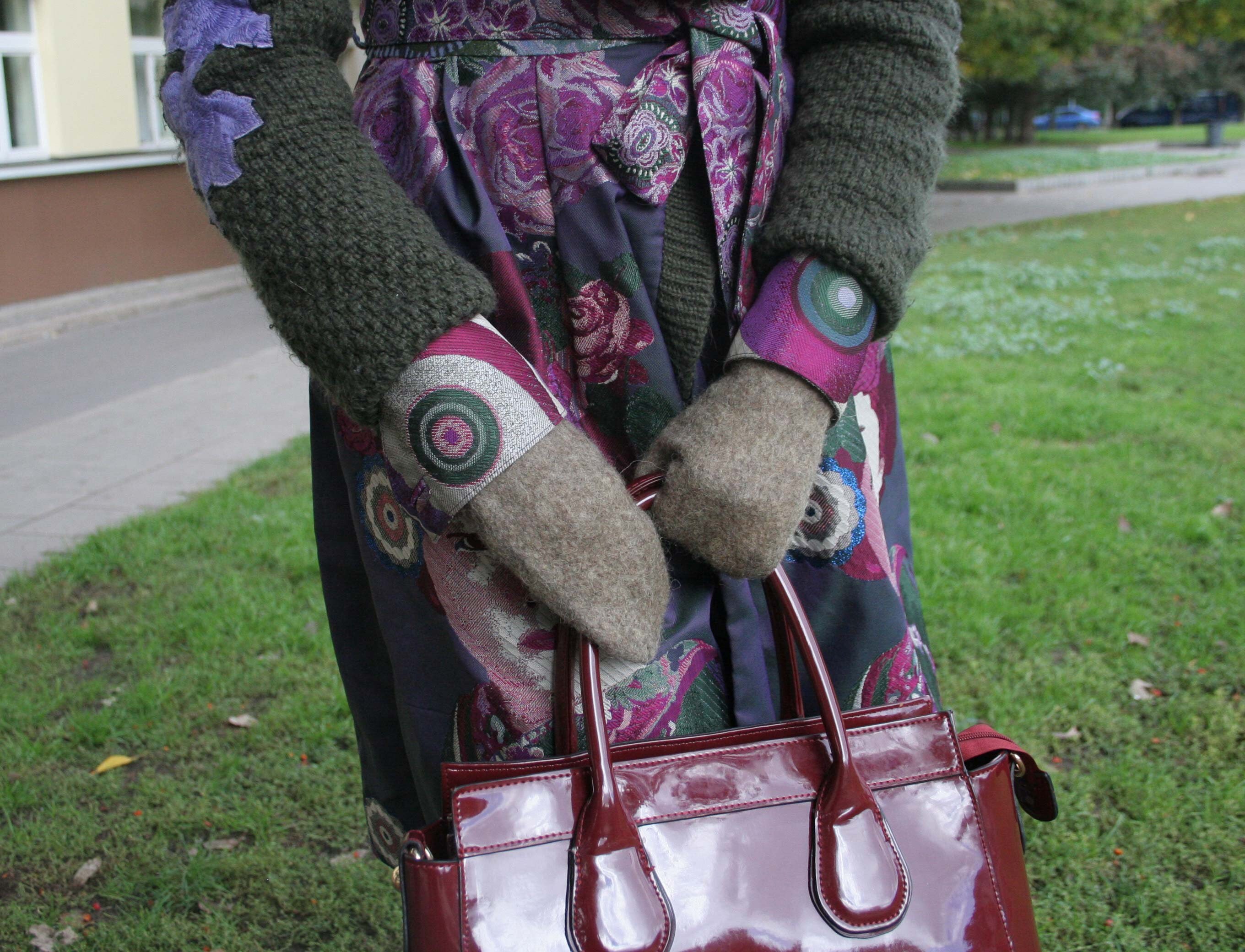 Felted Softest Merino Wool Mittens, Seamless Natural Color Wool Mittens ...