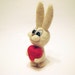 Needle Felted Rabbit With Huge Heart Valentine's Day Gift Miniature ...