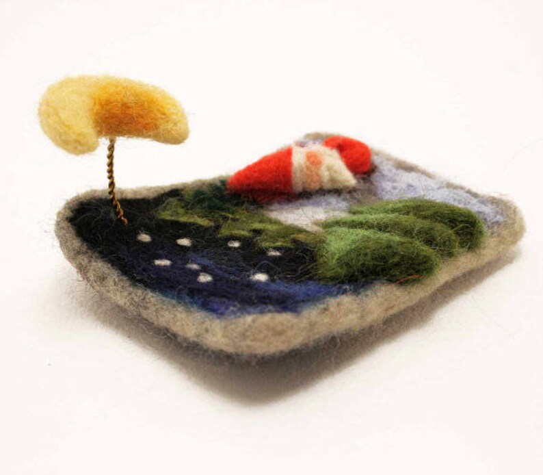 Felted Brooch - Silent Christmas Night - Etsy