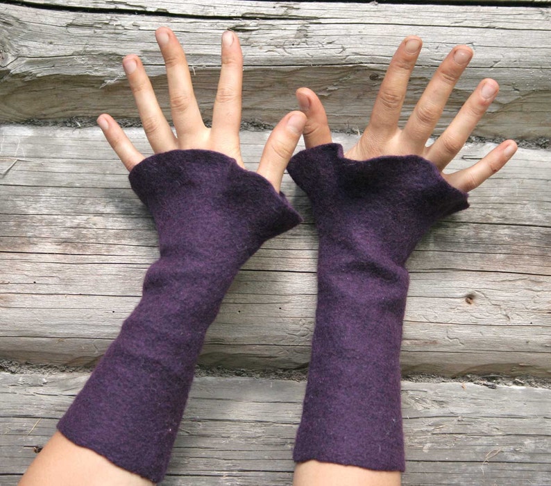 Wrist Warmers Felted Arm Warmers Holiday Fashion Felt - Etsy