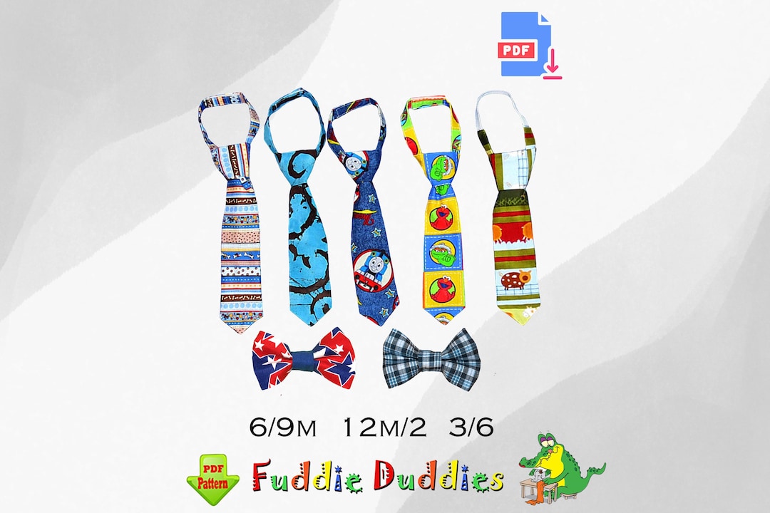 Necktie Sewing Pattern & Bow Tie PDF Sewing Pattern in Sizes for Babies ...