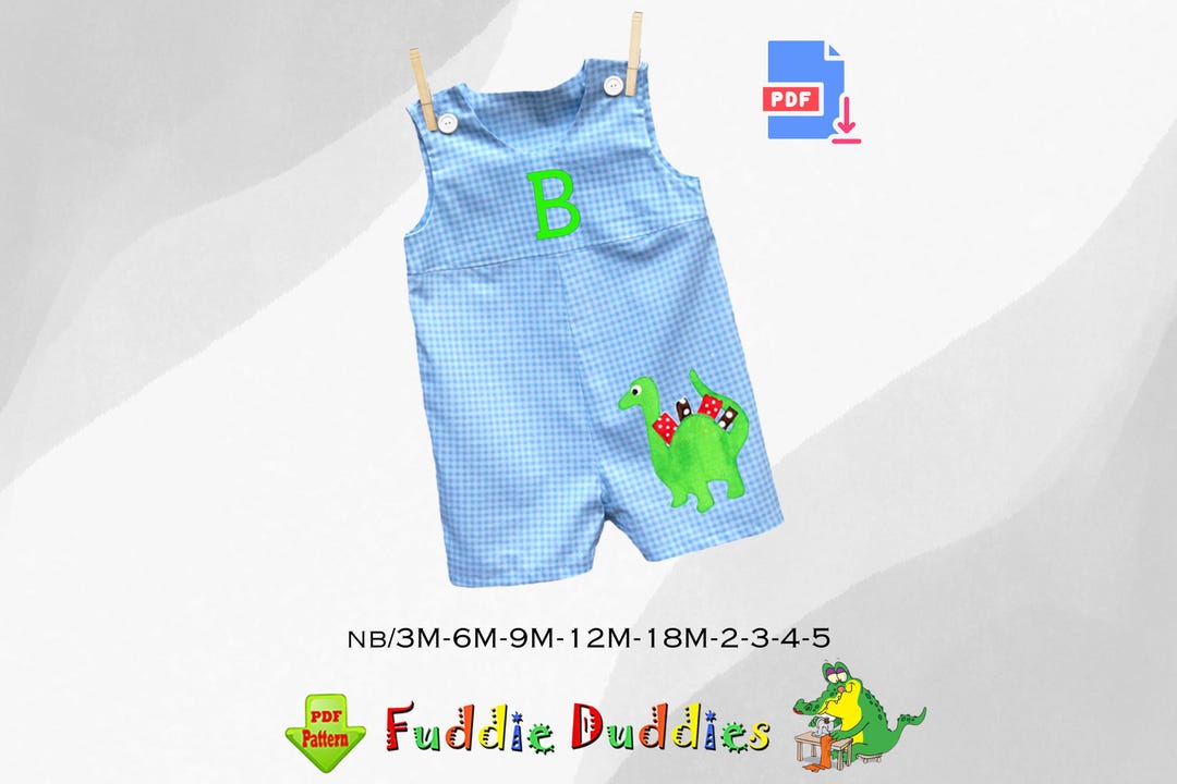 BOYS Short & Long Romper PDF Sewing Pattern. Jon Jon, Longall Pattern ...