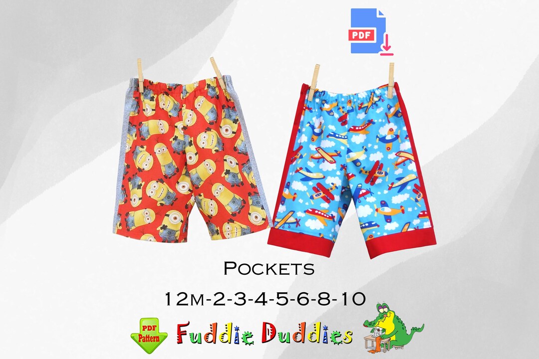 Easy Boys Shorts Sewing Pattern. Toddler Shorts With Optional Pockets ...