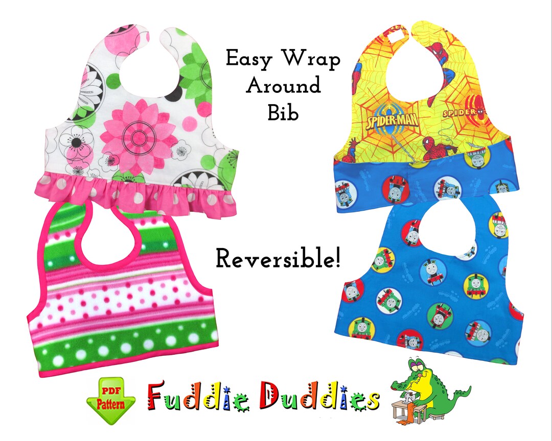 Reversible Wrap-around Bib PDF Sewing Pattern. Girls Ruffle Bib Pattern ...