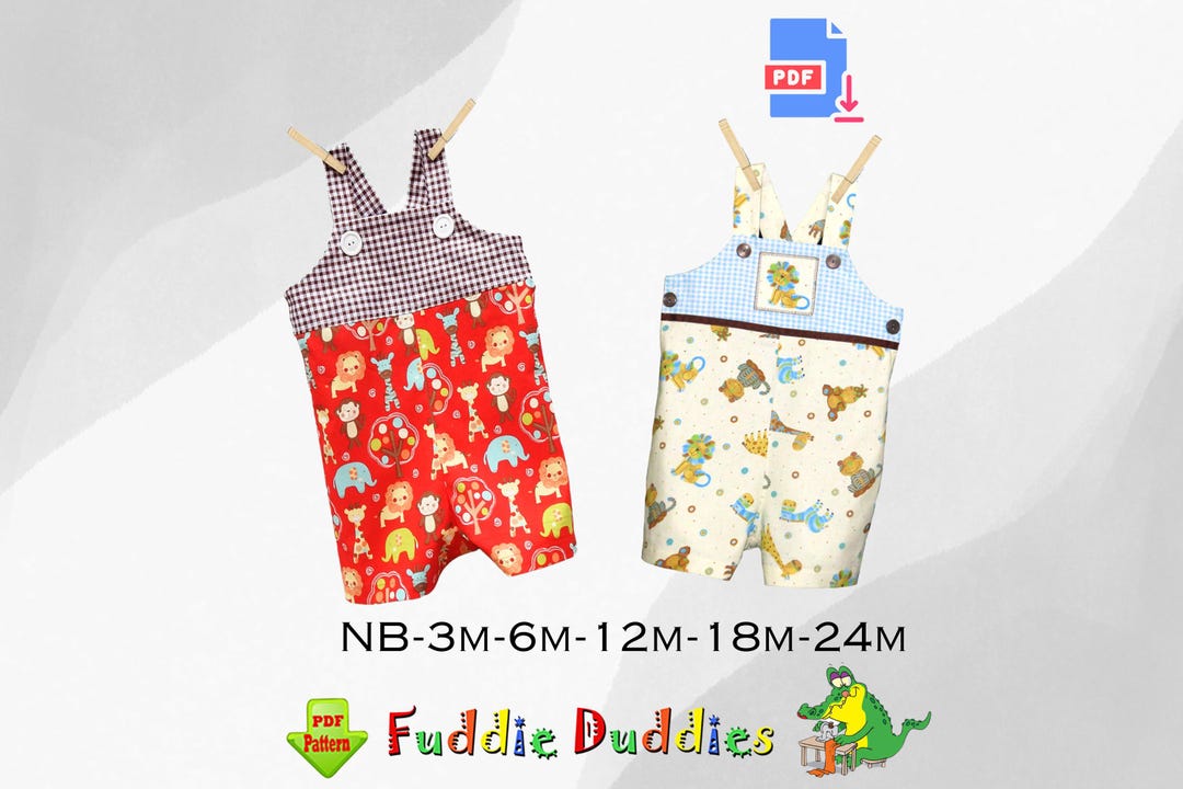 Baby Boys Romper Digital Sewing Pattern, Instant Download Short & Long ...