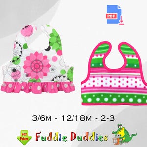 Reversible Wrap-around Bib PDF Sewing Pattern. Girls Ruffle Bib Pattern ...