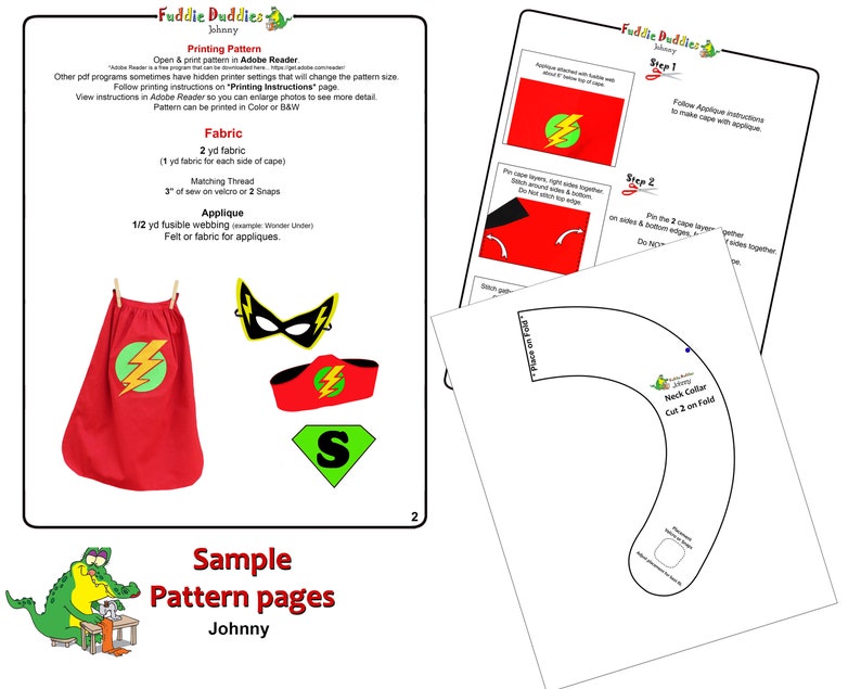 Superhero Cape Sewing Pattern, Childrens Costume Pattern. PDF Digital ...