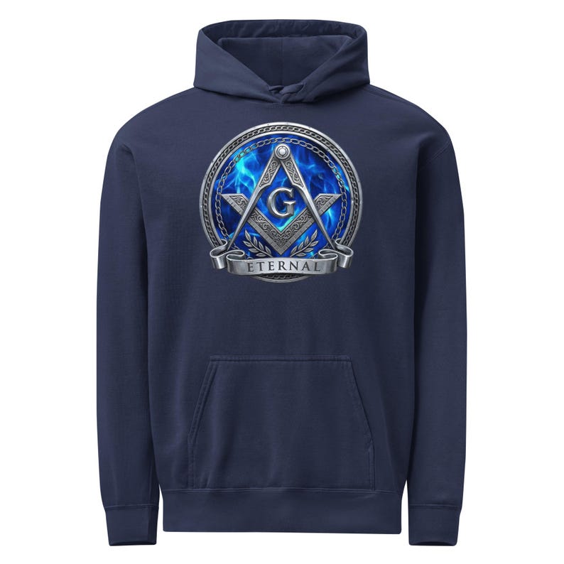 Eternal Blue Flame Masonic Emblem – Square & Compass Symbol Art Garment ...