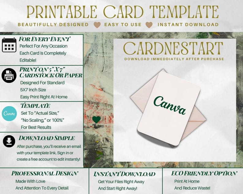 Father’s Day Printable Card Template | Editable Canva for Dad | Instant ...