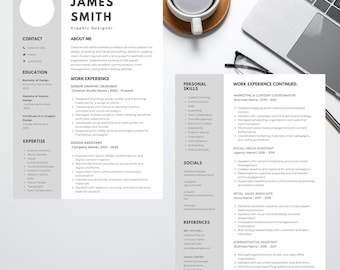 Canva Resume Template | Resume Template With Cover Letter | Modern | CV ...