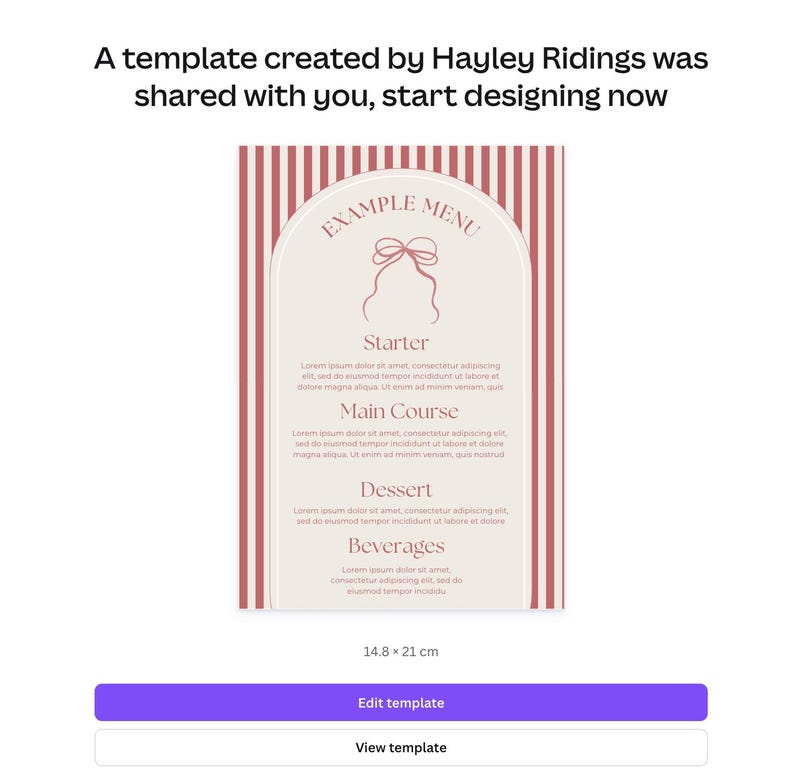 Editable Canva Menu Templates | Modern & Elegant Design | Easy to ...