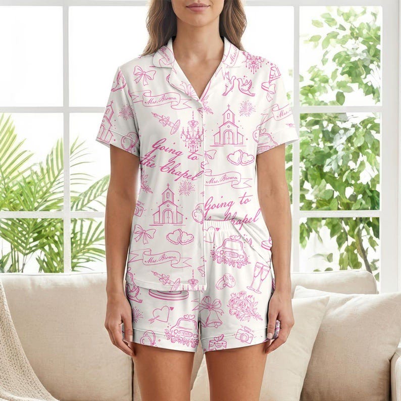 Personalized Satin Bride Pajamas, Wedding Morning Pjs, Bridal Shower ...