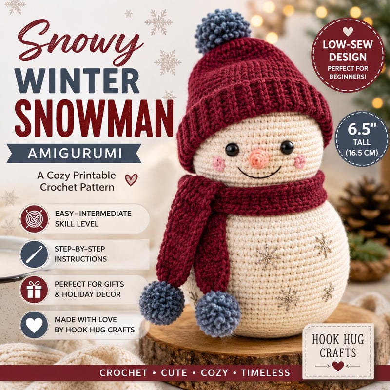 Plush Snowman Amigurumi - Etsy