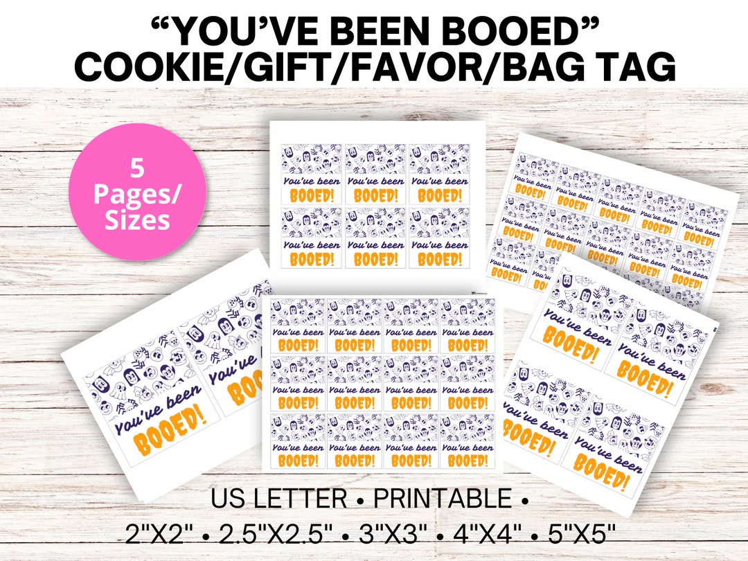 You've Been Booed Halloween Cookie Tag Favor Tag Bag - Etsy