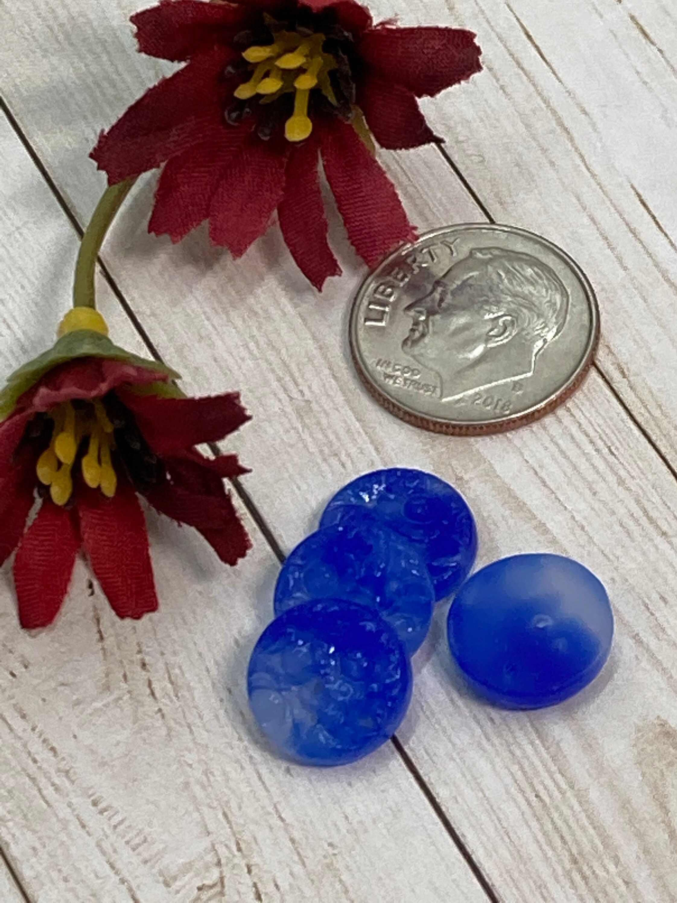 Vintage Japanese Royal Blue Round Cabochon | Etsy