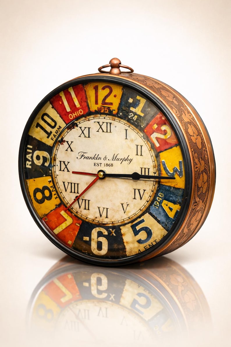 Buy Double-sided Station Clock, Retro Metal Wall Mount, Vintage ...