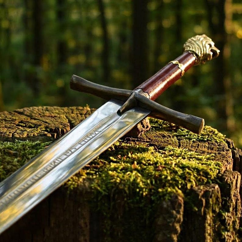Espada Rhindon de Peter de Las Crónicas de Narnia, réplica hecha a mano ...