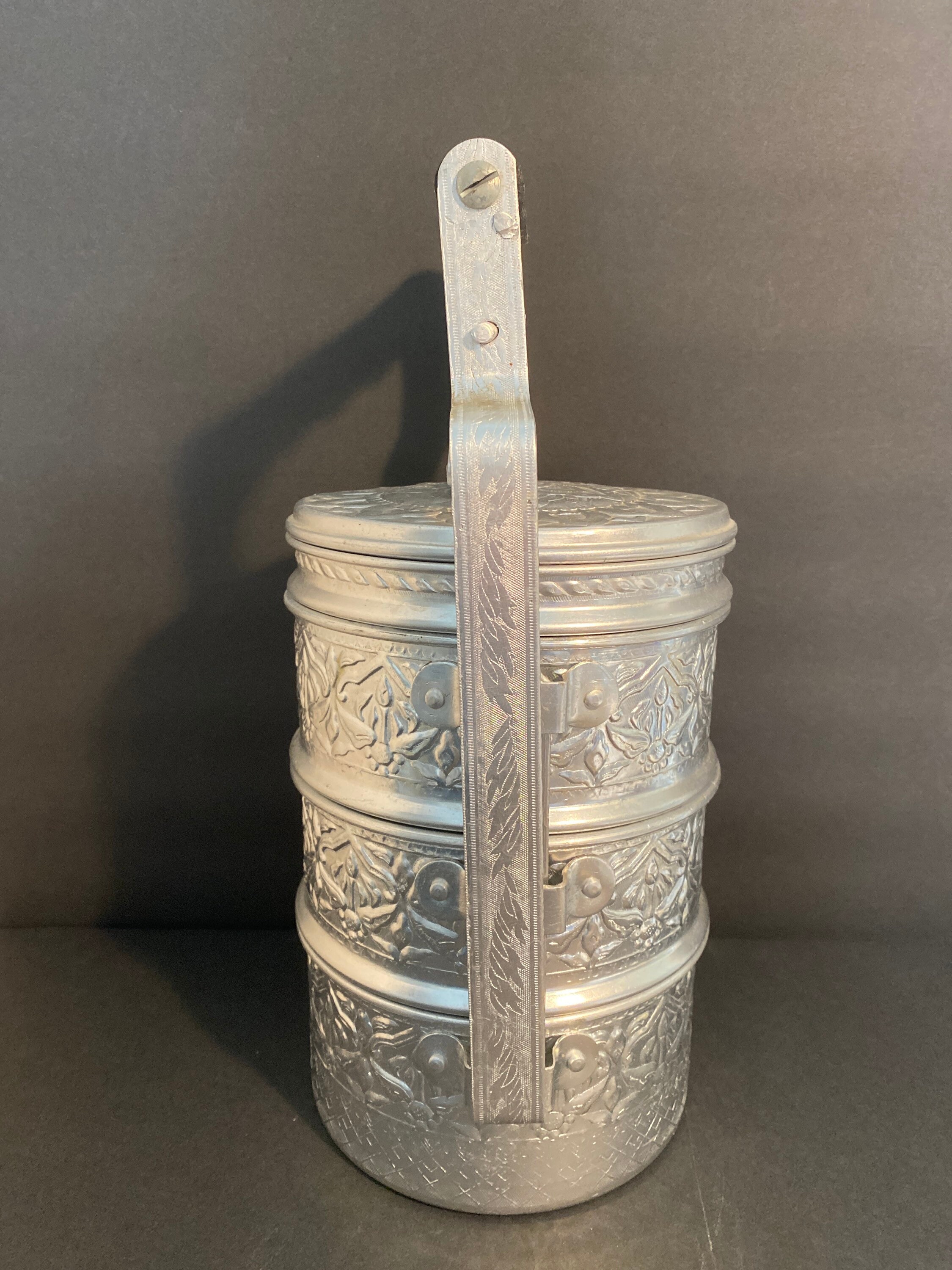Vintage Aluminum Stacking Asian Design Lunch Box - Etsy