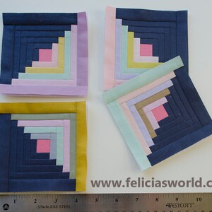 Log Cabin Paper Piecing Template, 4-inch Log Cabin Block, 5/16-inch ...