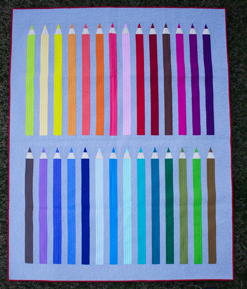 Digital Quilt Pattern | Colored Pencil Quilt Pattern | PDF Quilt ...