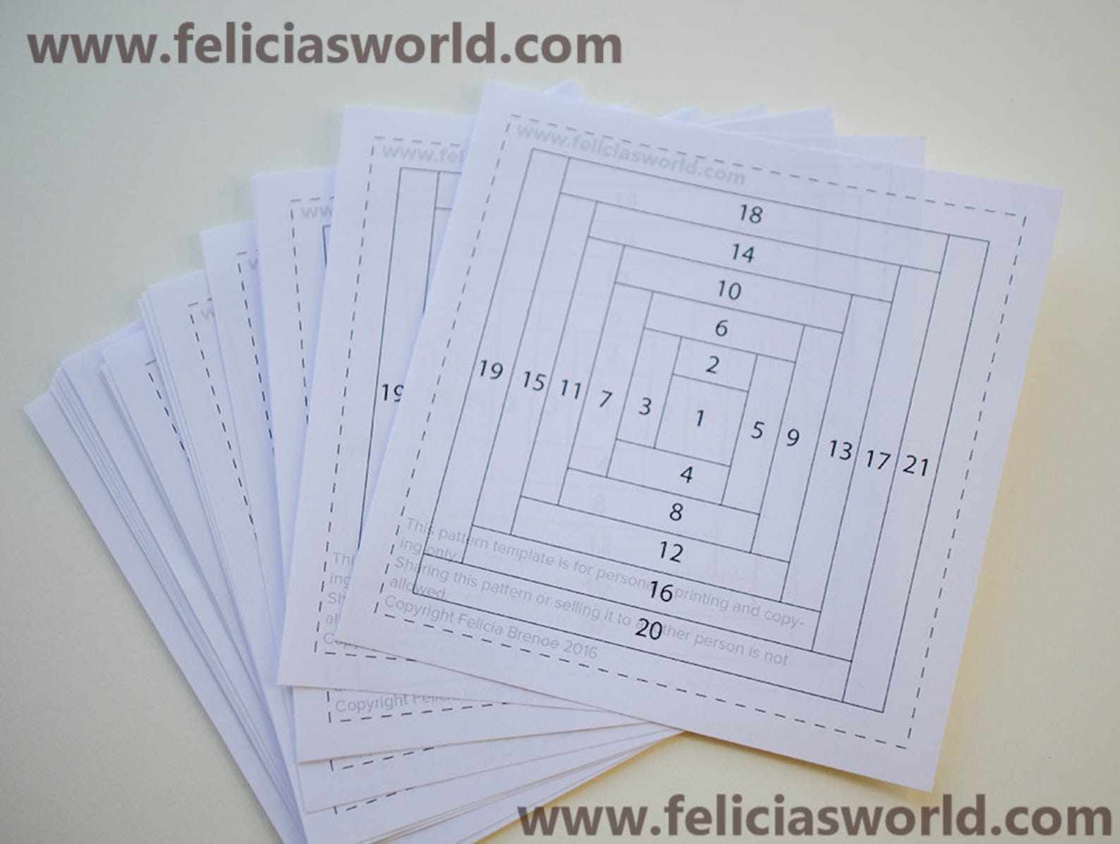 Log Cabin Paper Piecing Template, 4-inch Log Cabin Block, 5/16-inch ...