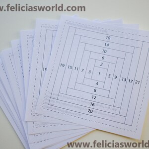 Log Cabin Paper Piecing Template, 4-inch Log Cabin Block, 5/16-inch ...