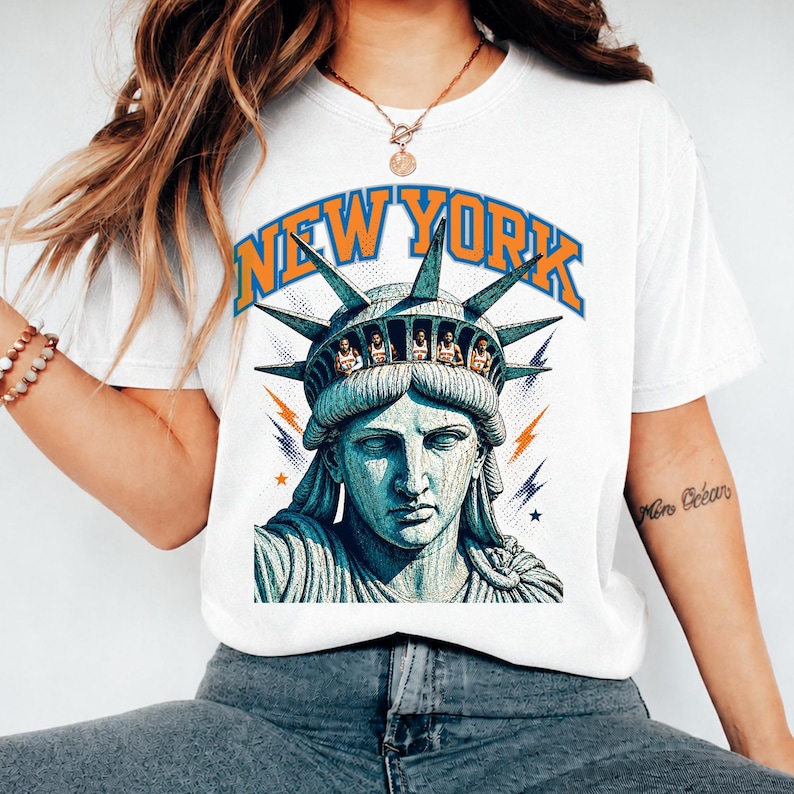 New York Knicks Liberty T-shirt, Statue of Liberty Basketball Tee, NY ...