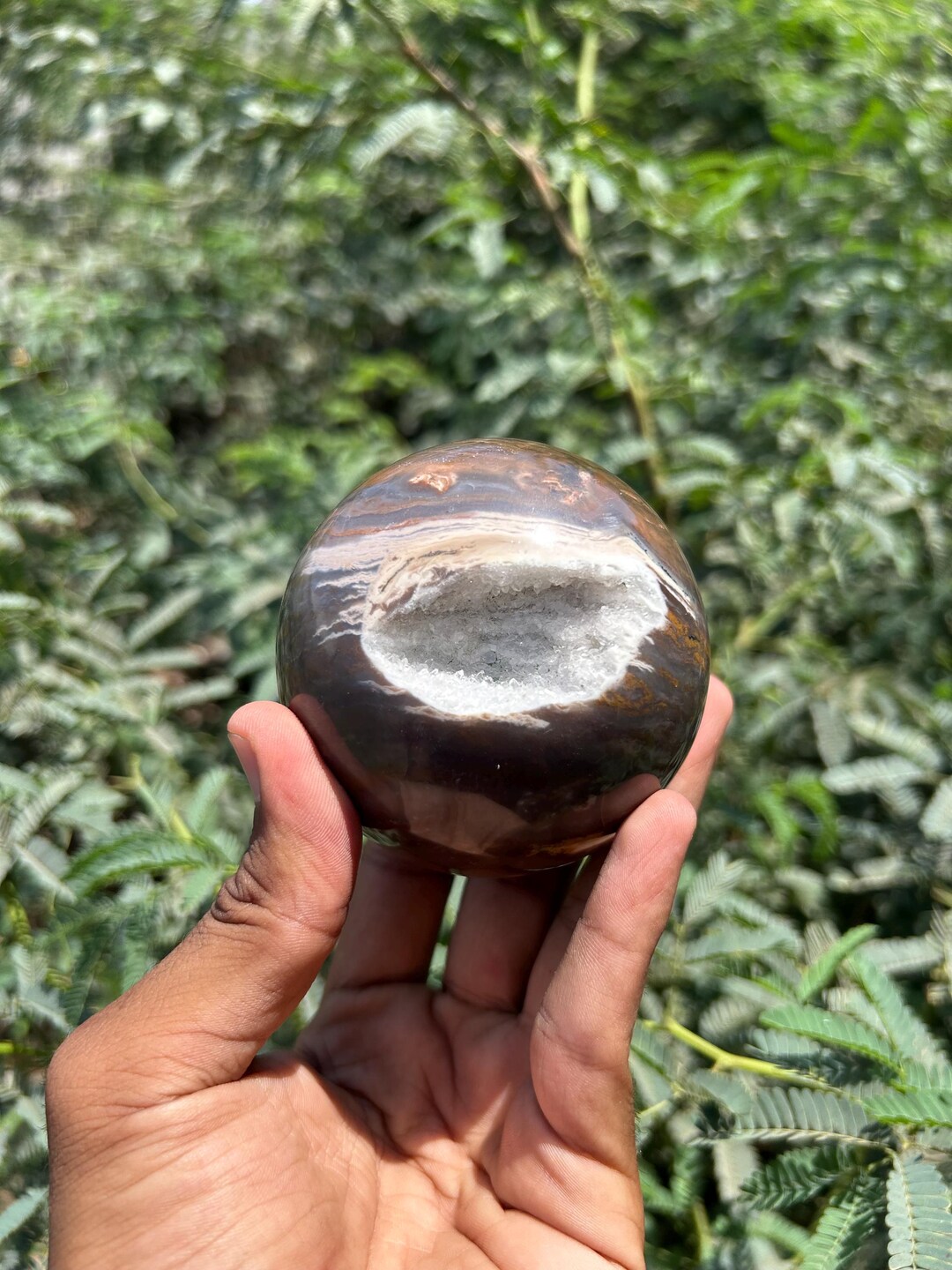 Natural Chocolate Jasper Sphere 75 MM, Brown Druzy Crystal Ball for ...