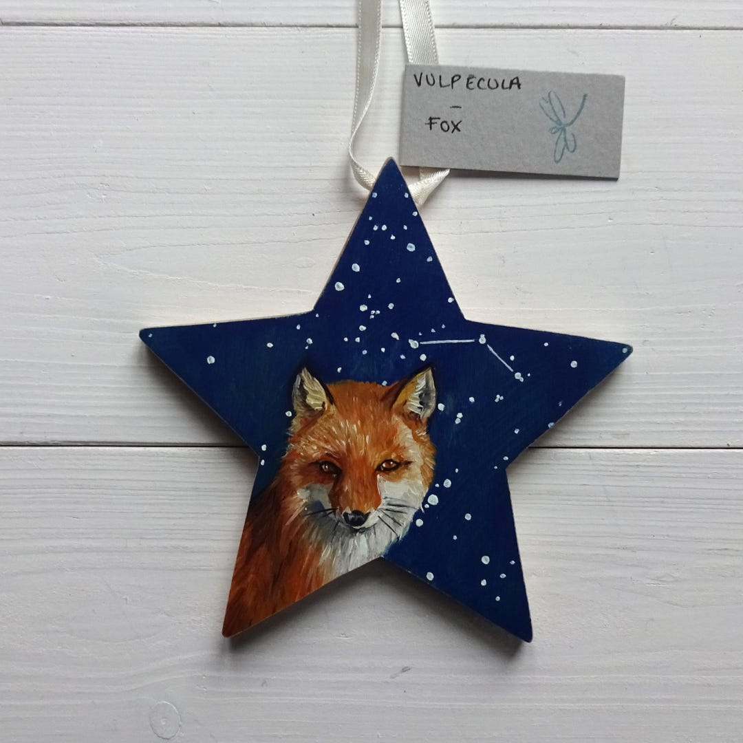 Vulpecula - the Fox Constellation Star - Hand Made - Hand Painted Wood ...