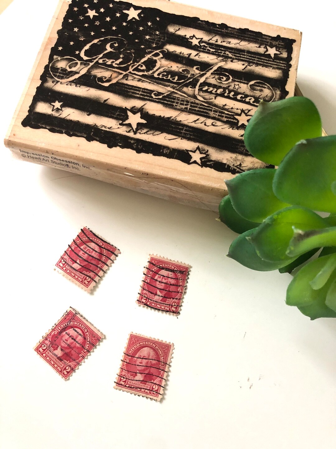 LARGE Vintage God Bless America Stamp Plus 1930’s George Washington ...