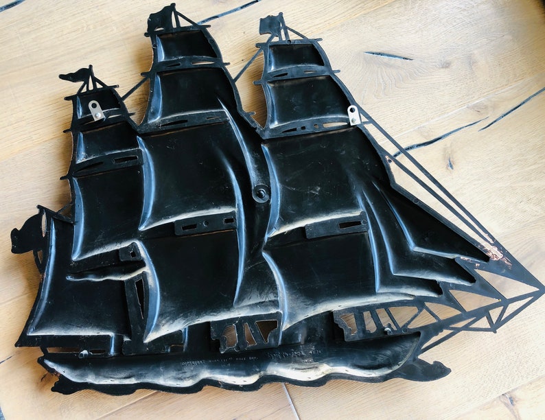 Large Vintage 1967 Sailboat Wall Hanging Syroco Copper Tone - Etsy