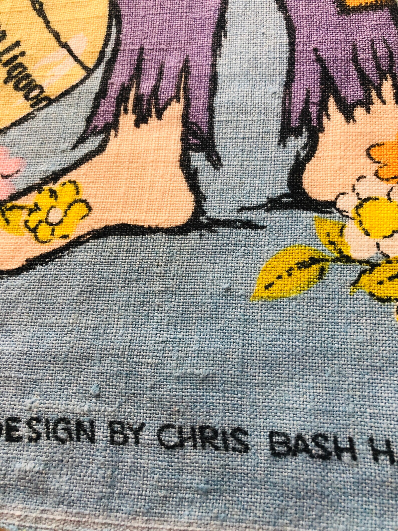 Chris Bash Designed Linen 70s Hillbilly Sun Flower Tea Towel - Etsy