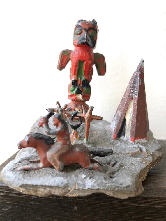 Antique Indigenous Metal Arts and Craft on Rock Vintage - Etsy