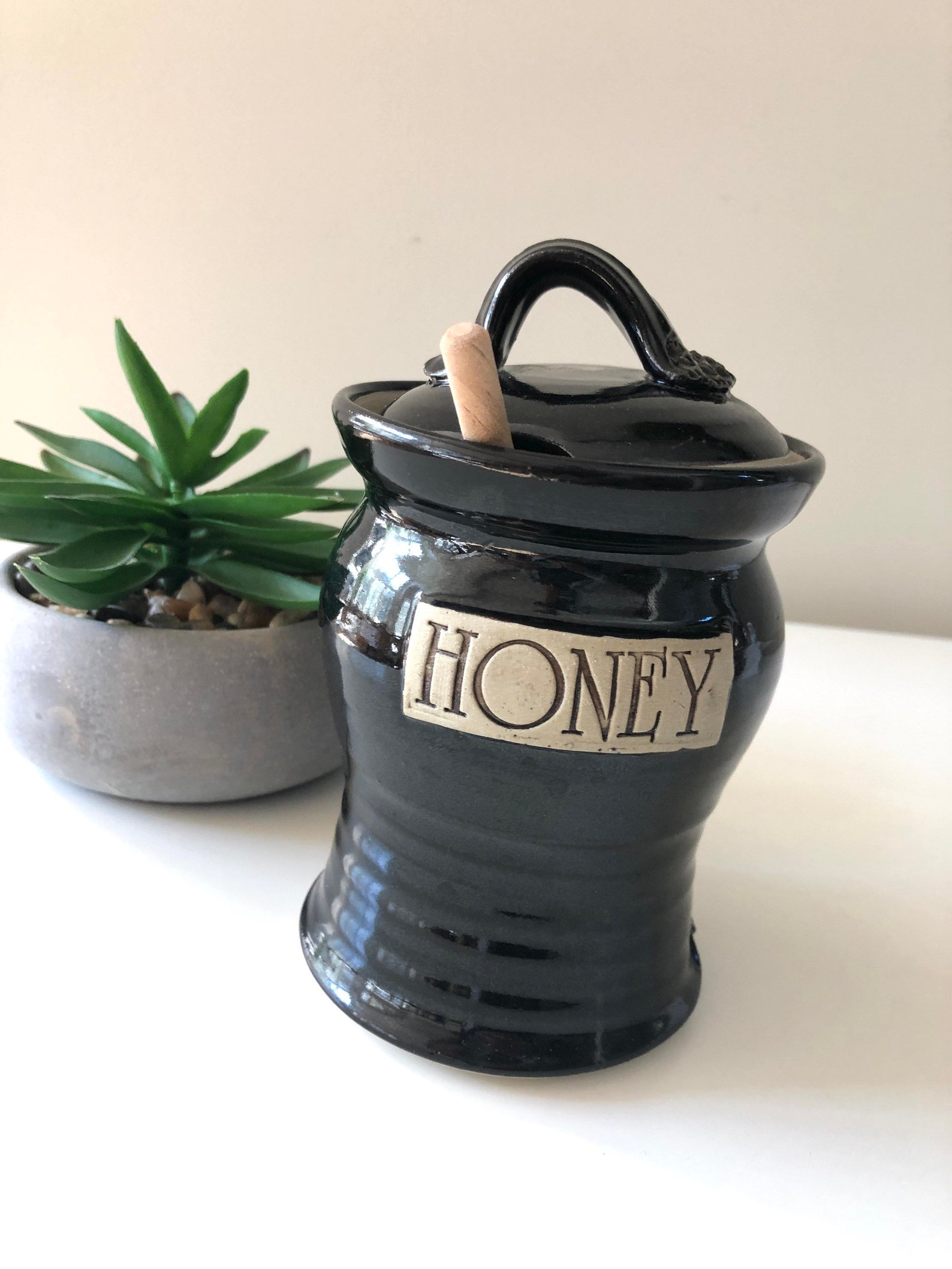 Vintage HONEY Pot Ceramic Handmade Pottery - Etsy