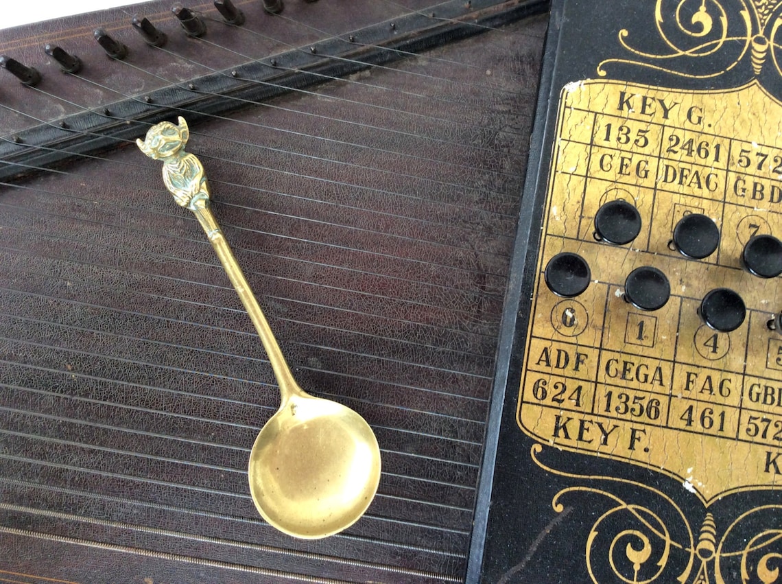 Antique Imp Brass England Spoon Patina Pixie England - Etsy