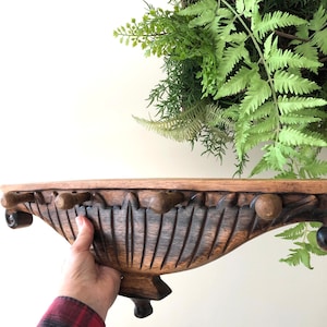 SALE Antique Architectural Wood Wall Decor Wooden Pegs Organizer Ornate ...