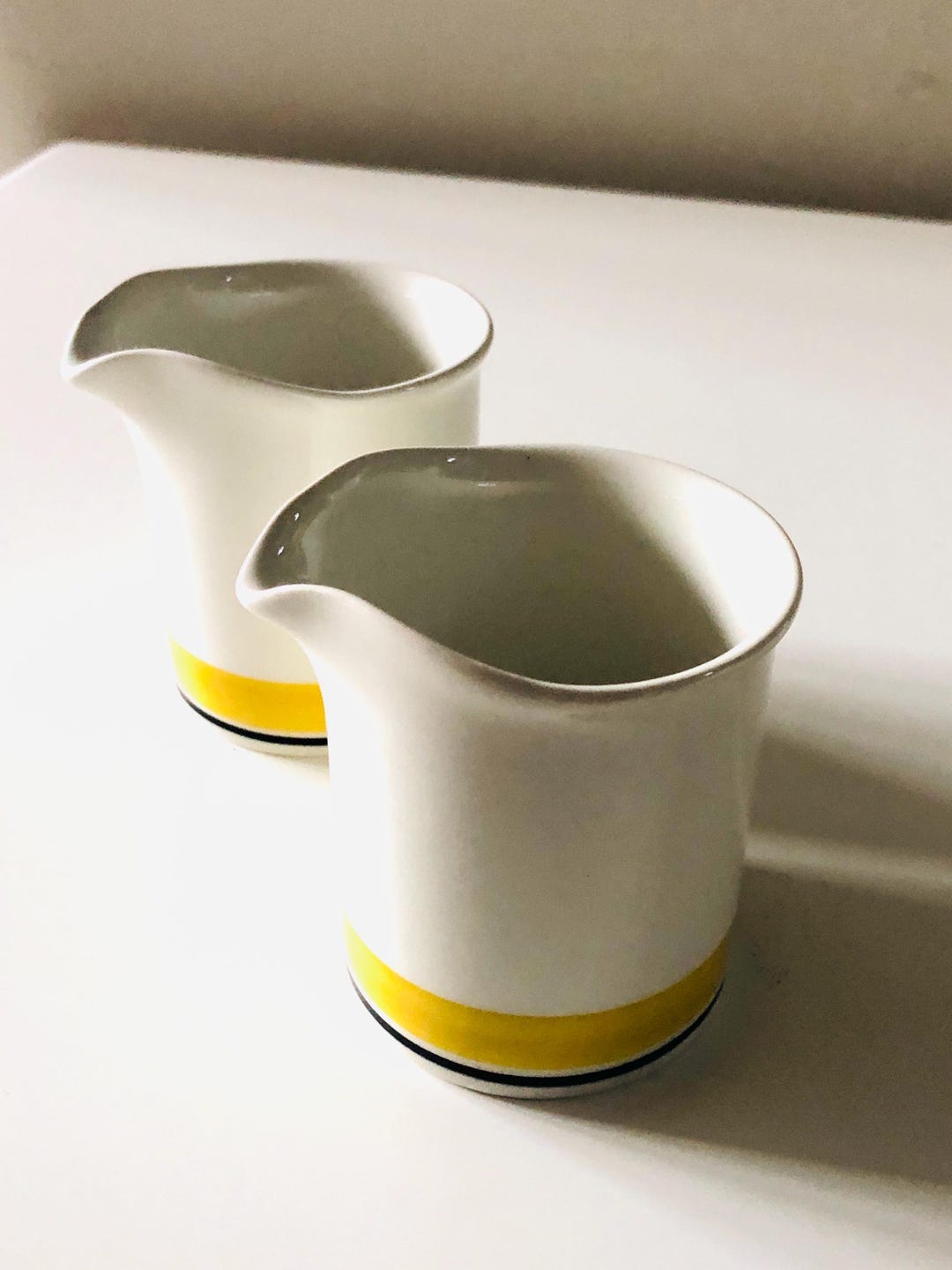ARABIA Finland Creamer Peter Winquist Mod Mid Century Yellow Stripe ...