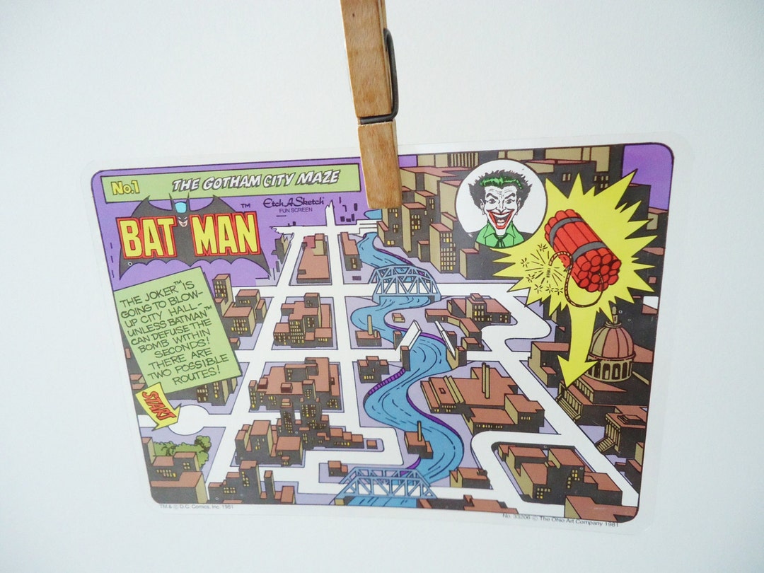 Vintage Etch-a-sketch "batman & Wonder Woman" Action Pack Reusable ...