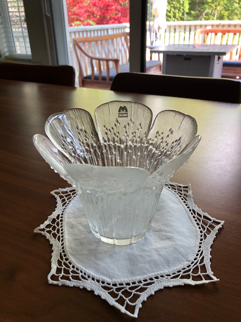 Vintage Muurla Finland Scandinavian Vase 70s Minimalist Design Crystal ...