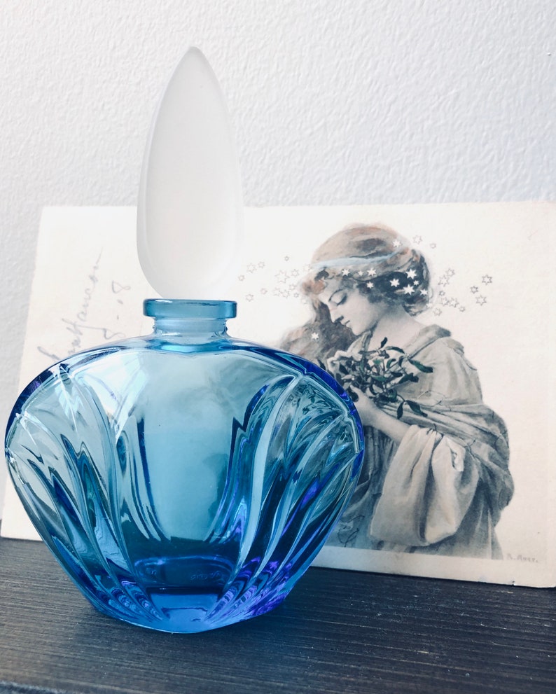 Vintage Blue Glass Perfume Bottle Avon Cottage Chic | Etsy