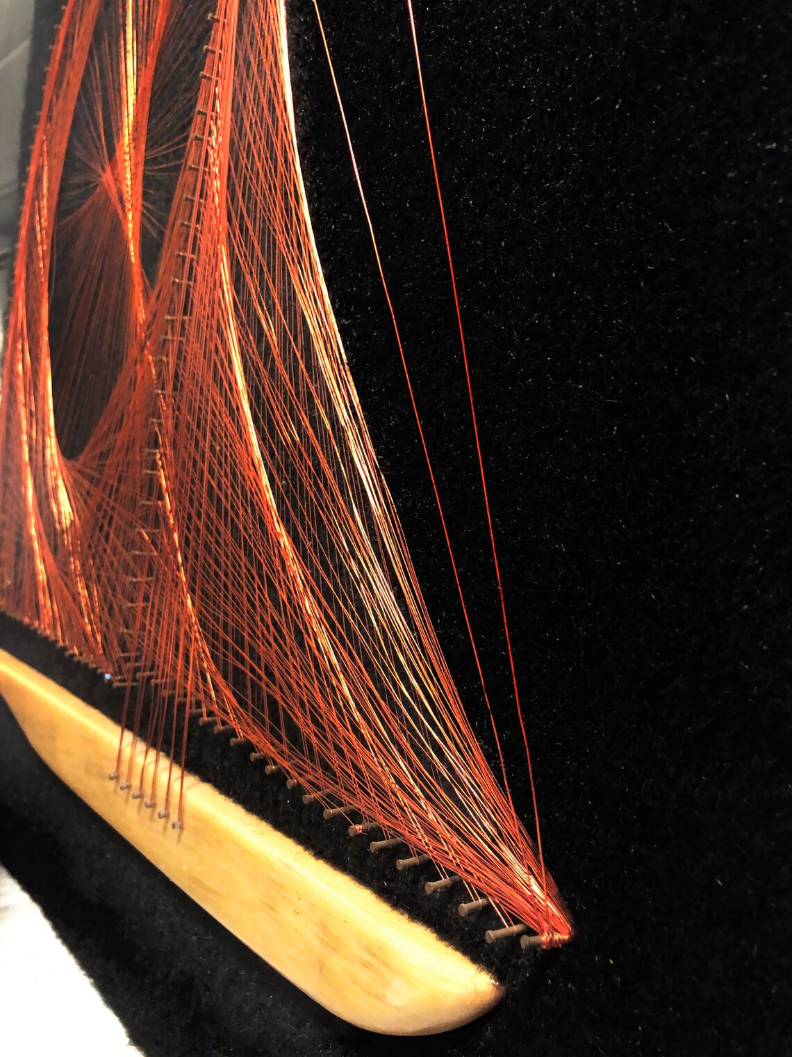 Vintage Copper String 3D Sailboat and Seagulls Large Mid Century Art ...