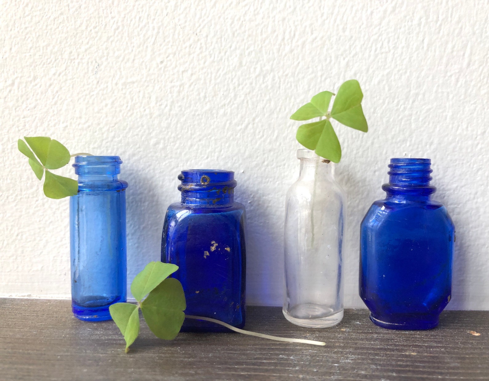 Antique Miniature Cobalt Blue Bottles 1930s Cottage Chic - Etsy