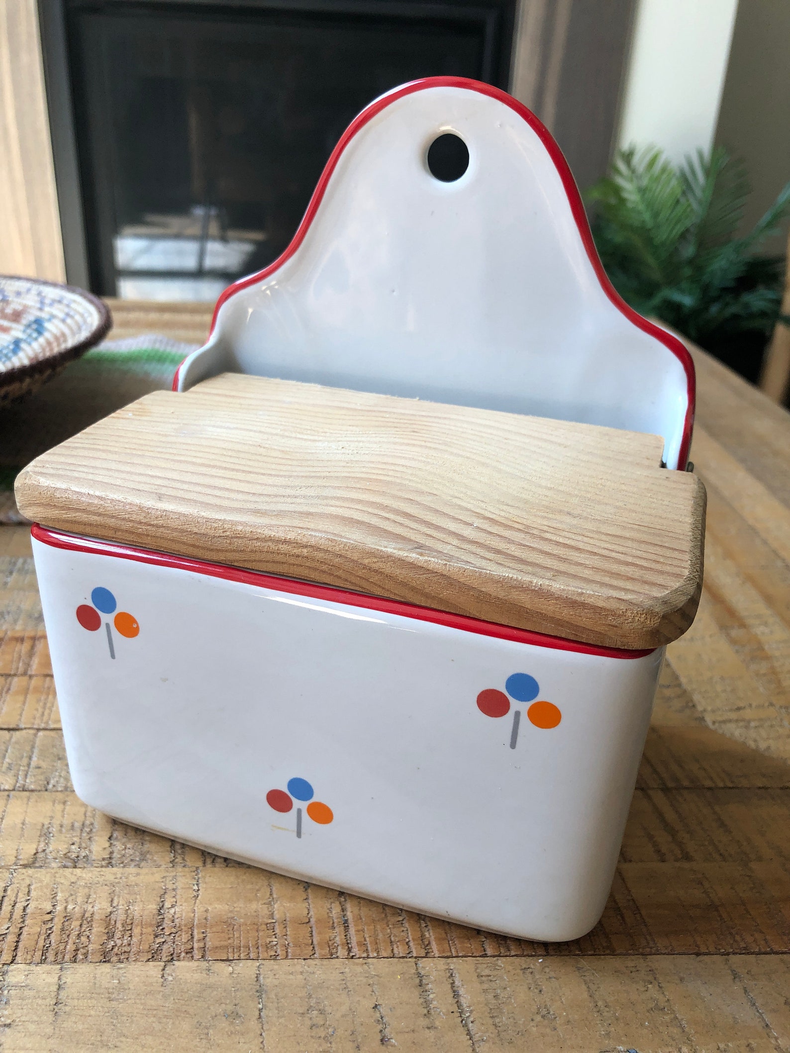 Vintage Portugal Salt Box Porcelain Genin Trudeau Label | Etsy