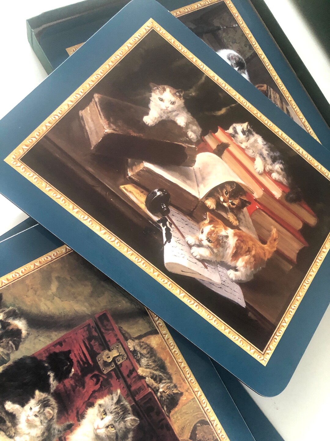 Vintage Set of 6 JASON Placemats Naustalgic Cats Rectangular Made in ...