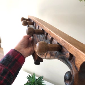 SALE Antique Architectural Wood Wall Decor Wooden Pegs Organizer Ornate ...